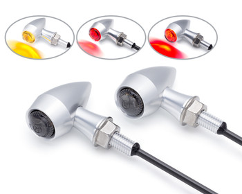 Custom Motorbike Rear Indicators with Stop and Tail Lights POLISHED ...