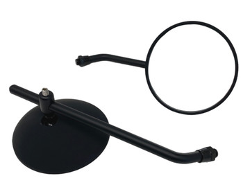 Matt Black Street Motorbike Adjustable Long Stem Mirrors with 10mm ...