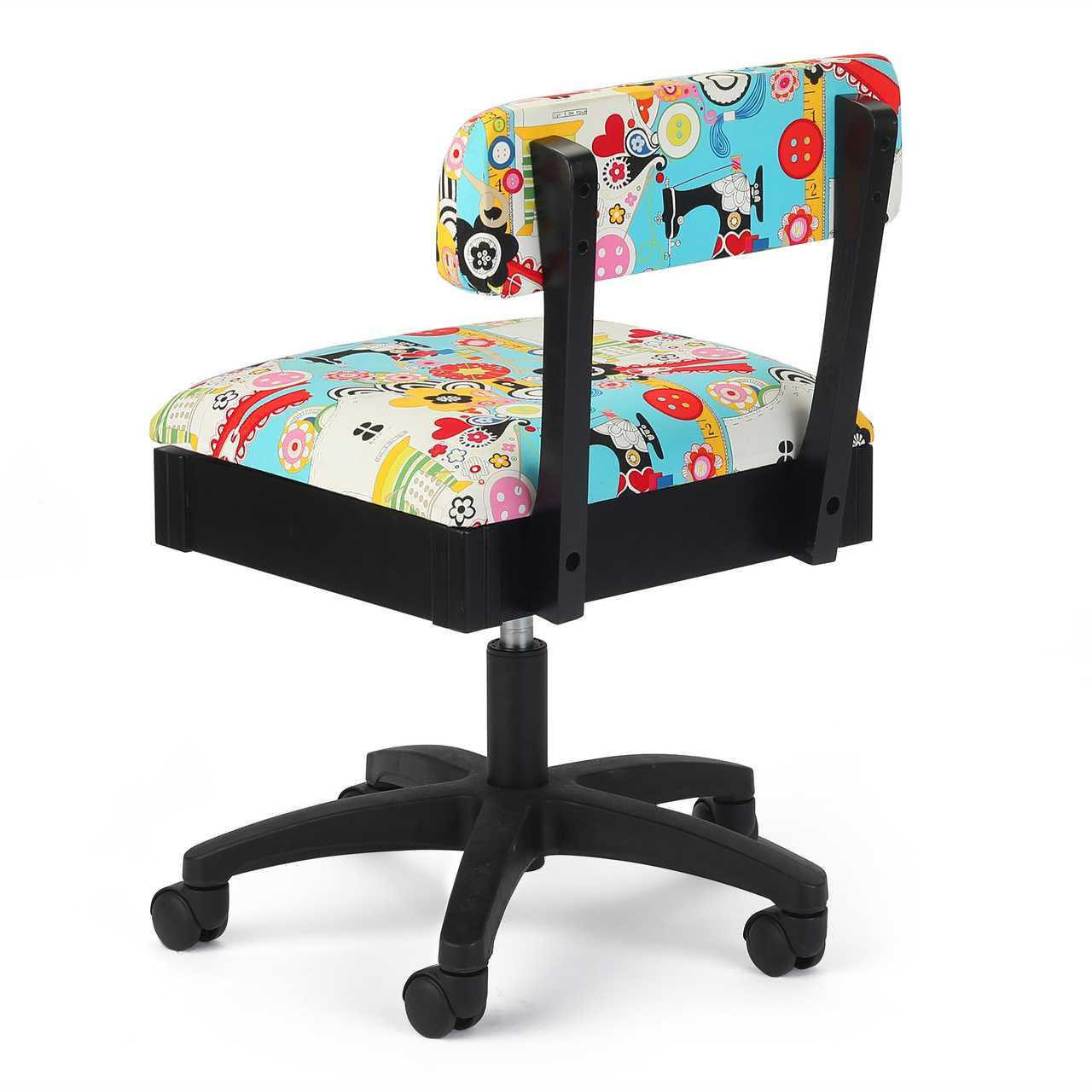 Arrow Hydraulic Lift Sewing Chair in Sew Now Sew Wow Fabric