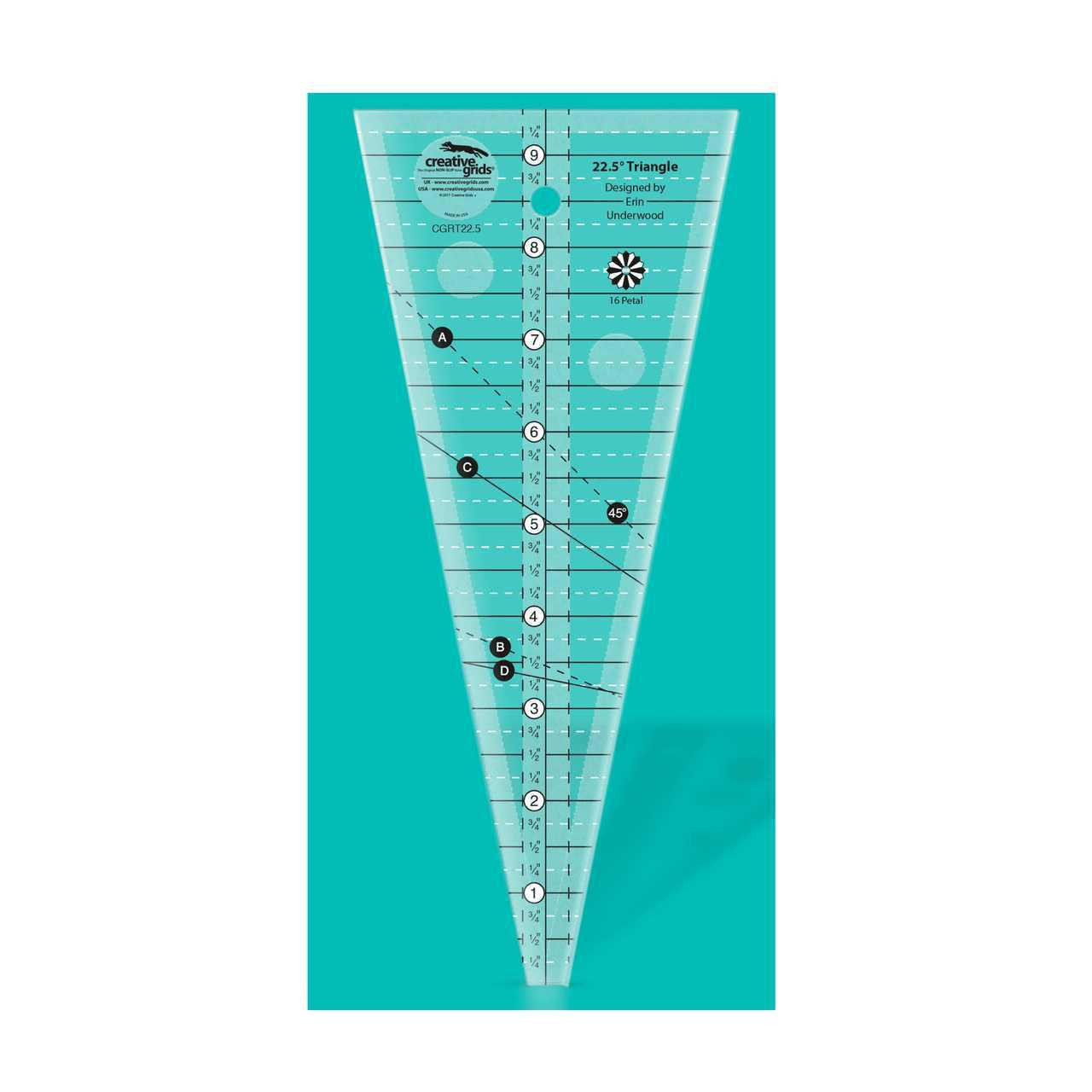 Creative Grids 22-1/2 Degree Triangle Ruler