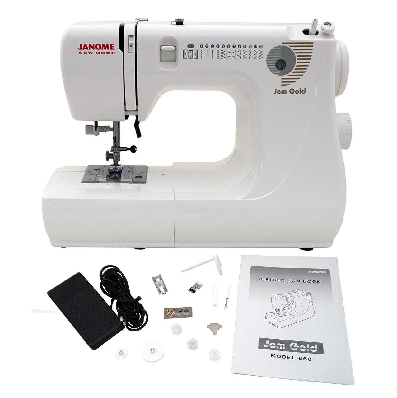 Janome Jem Gold 660 Sewing Machine with Premier Package