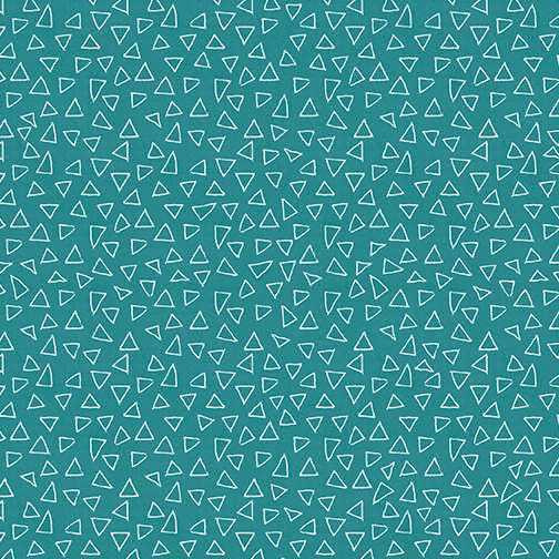 Benartex Fabric - Floating Triangles Dark Teal