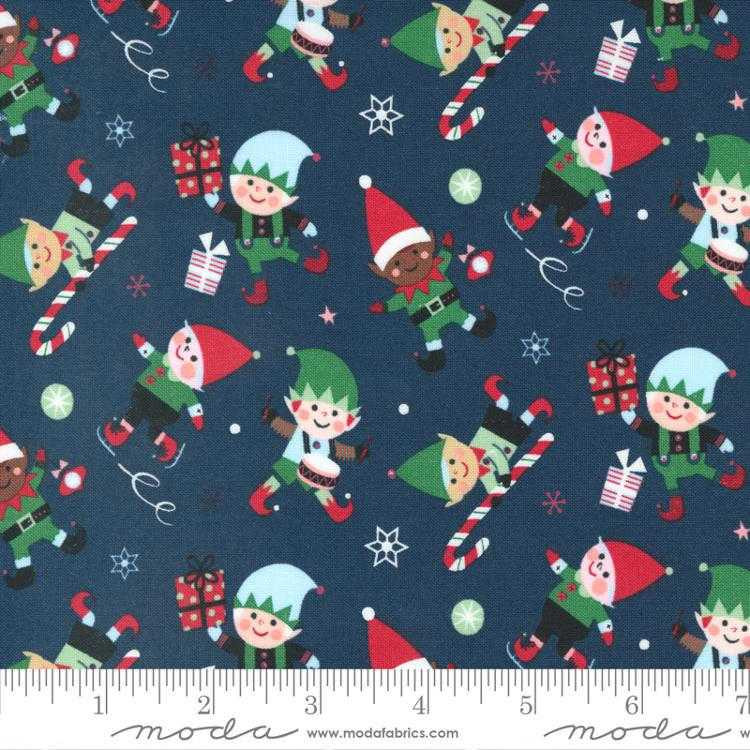 Moda Fabric - Hello Holidays - Elves Night Sky DO NOT CATEGORIZE THESE ...