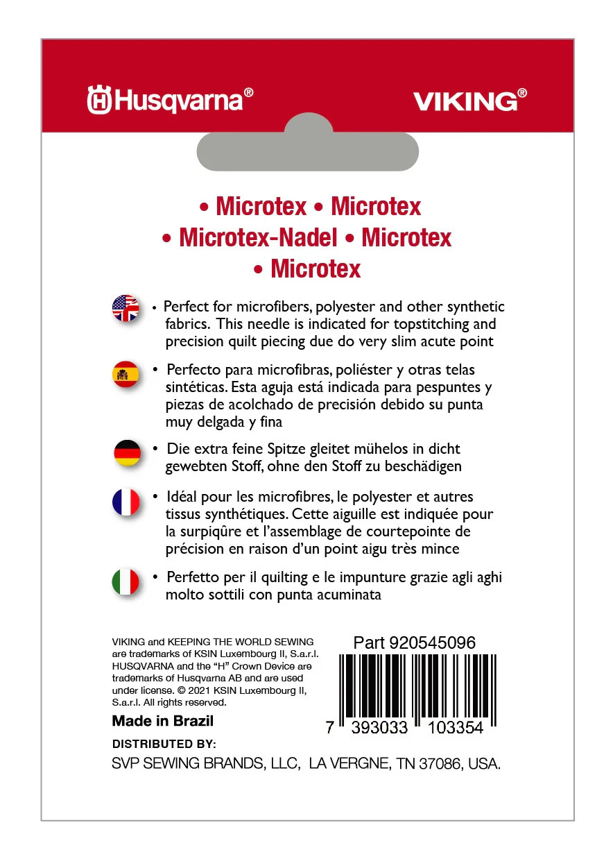 Husqvarna HV MICROTEX NEEDLE ASST, 5-PACK #920545096