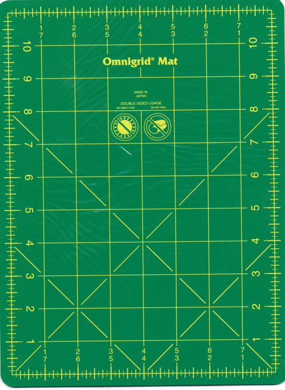 Omnigrid Cutting Mat Green w/ Yellow Grid 8-3/4in x 11-3/4in