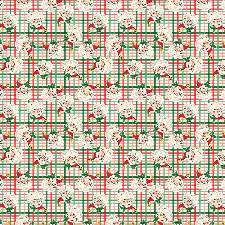 3 Wishes Fabric - Dancing Santas - Santa's Tartan Tidings - Multi ...
