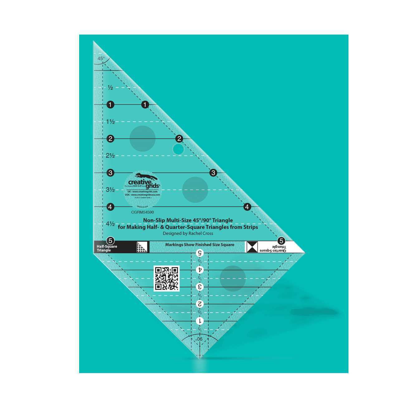 Multi Size Triangle 45 and 90 Degrees Quilt Ruler