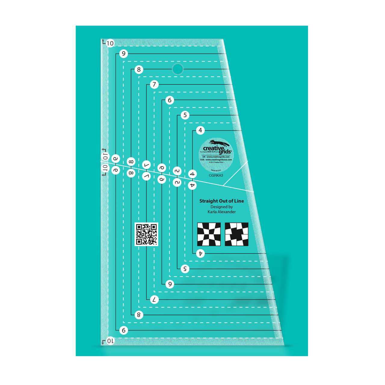 Creative Grids Straight Out of Line 6in x 10in Quilt Ruler