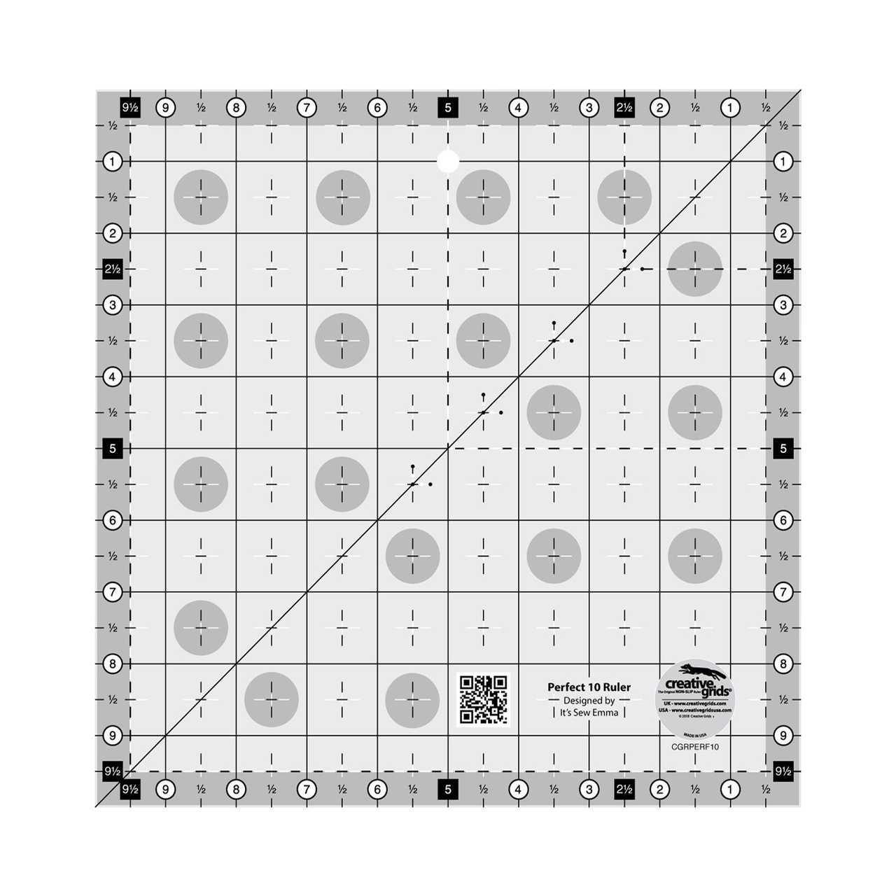 Creative Grids Perfect 10 Square Quilt Ruler
