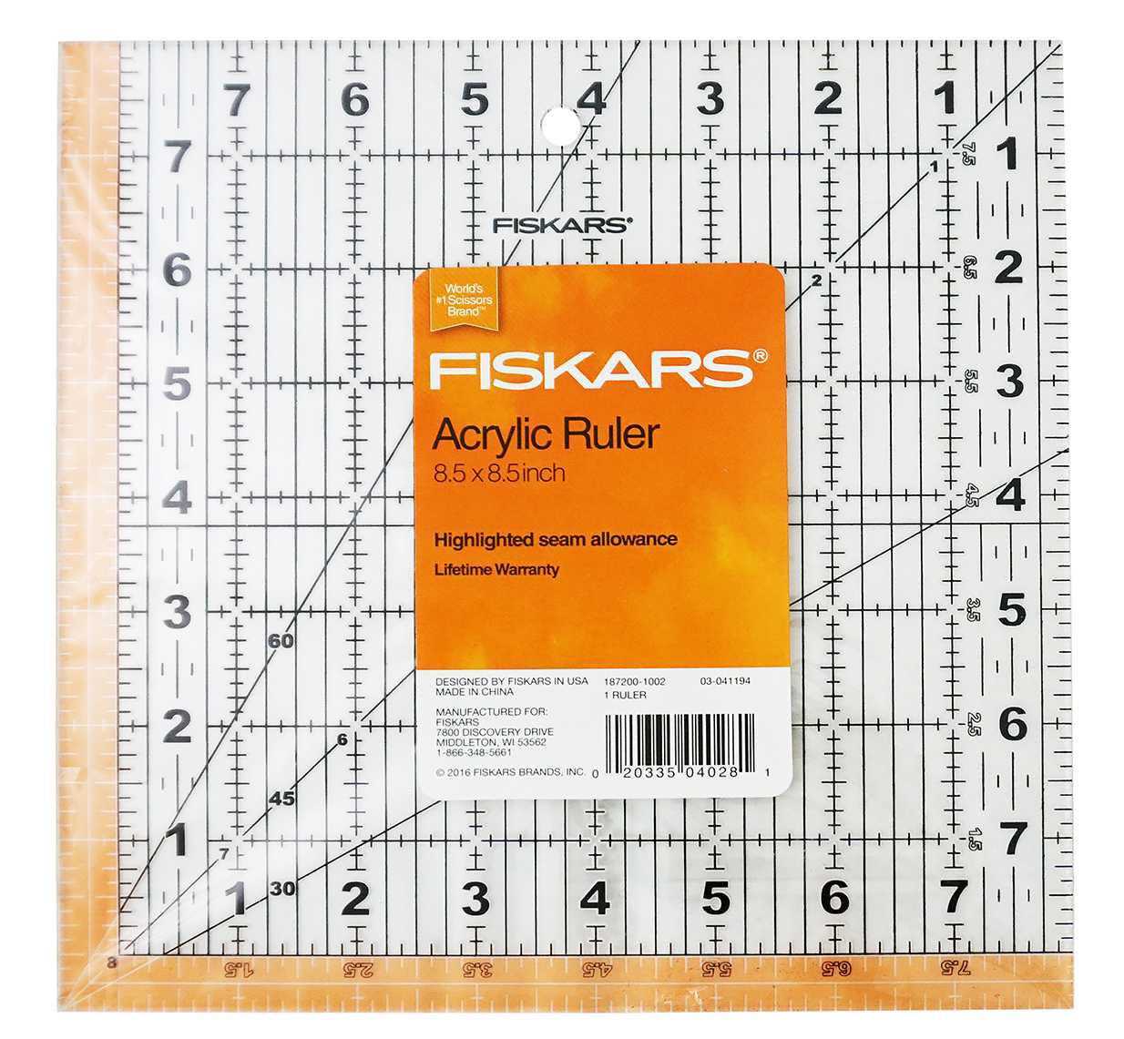 Fiskars 8-1/2in Square Acrylic Ruler