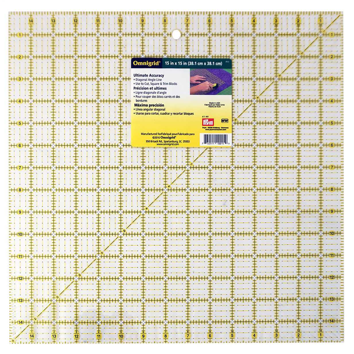 Genuine Omnigrid Quilting Ruler 15in x 15in