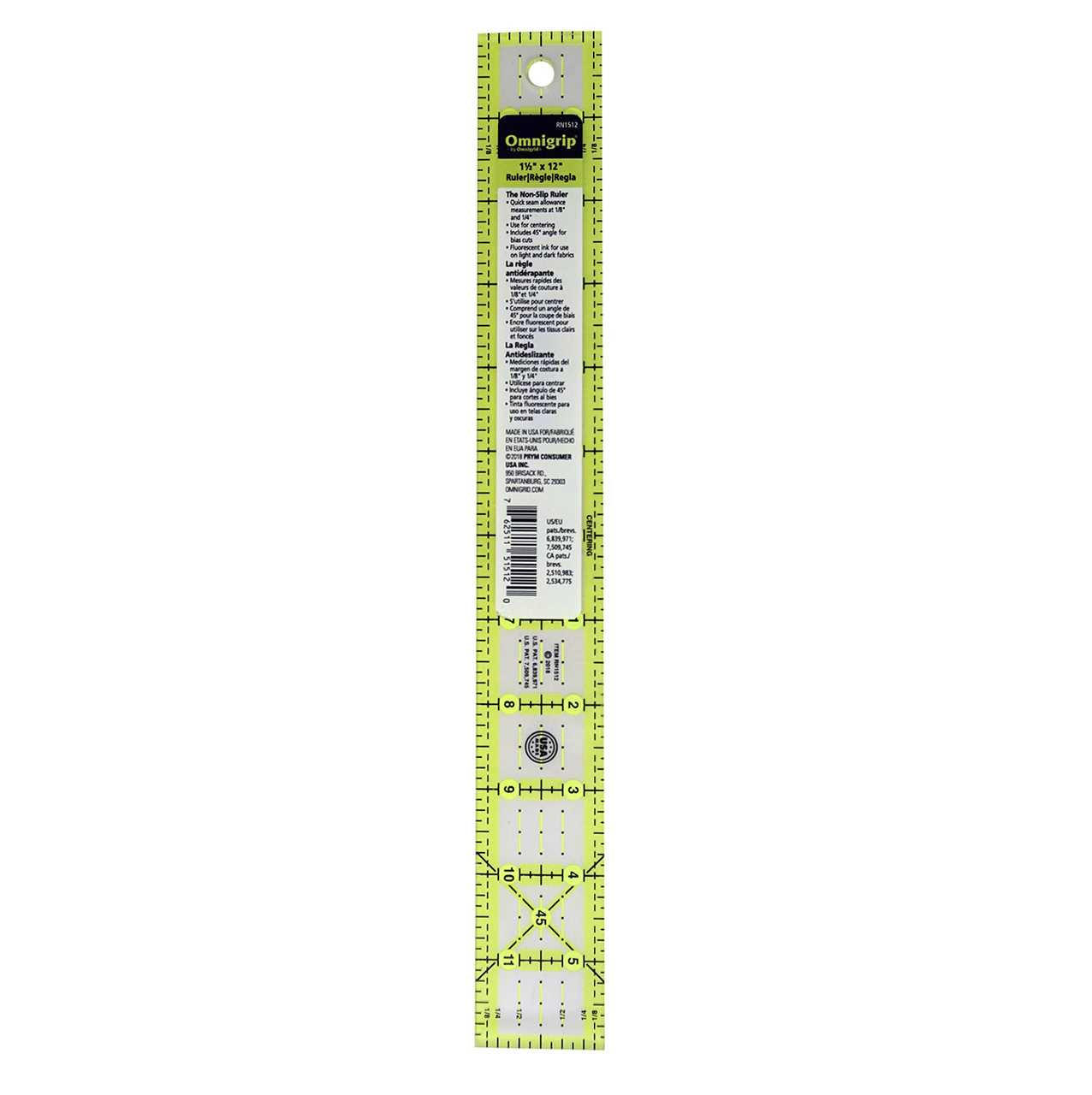Omnigrid Centering Ruler 1-1/2in x 12in