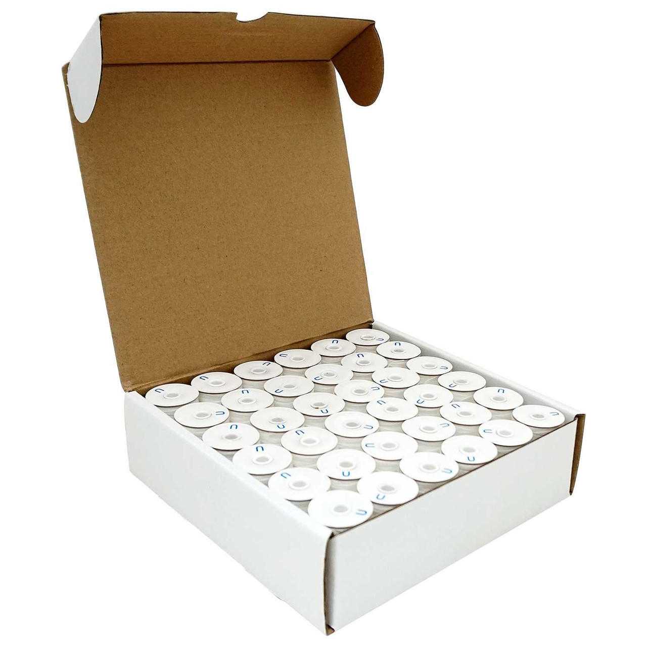 Amann U Size Bobbin with Bonded Nylon Thread - White