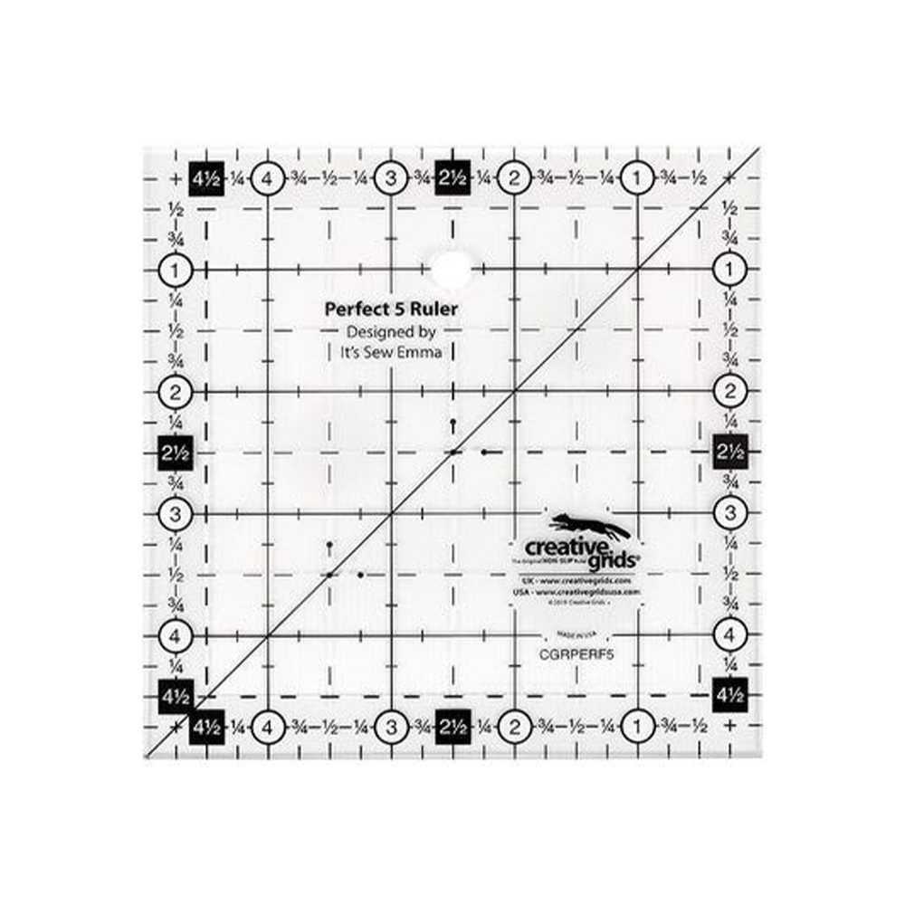 Creative Grids Perfect 5 Clear Acrylic Ruler