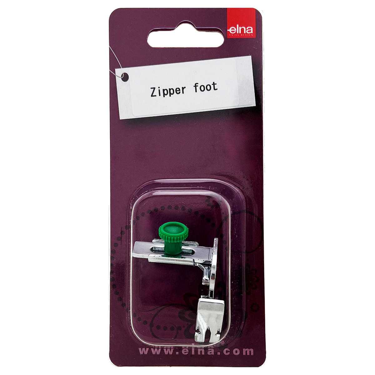 Elna 7mm Low Shank Adjustable Narrow Zipper Foot