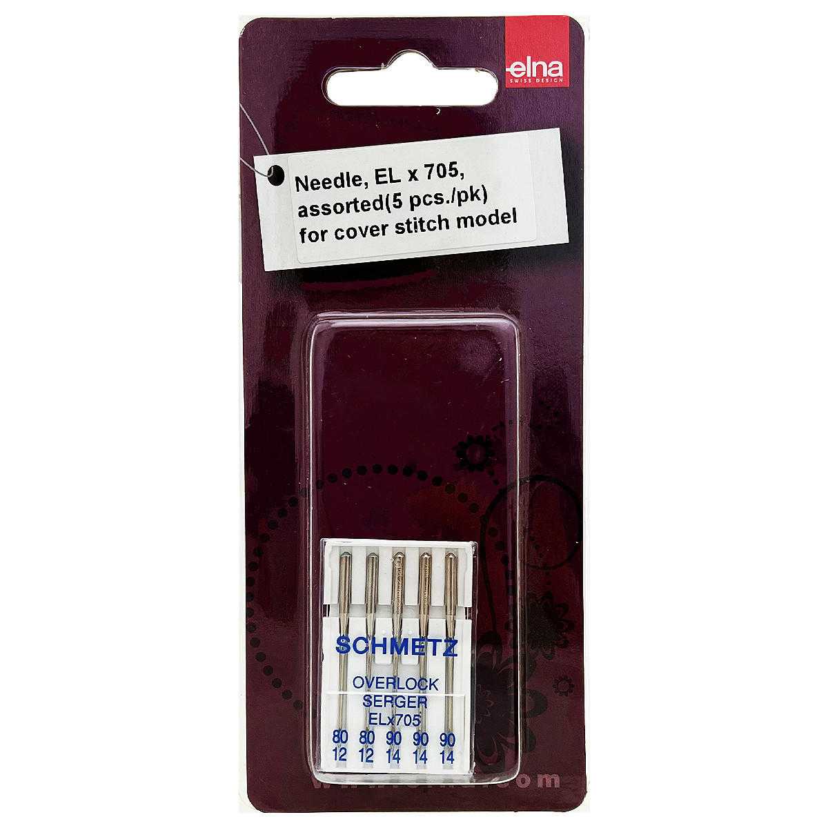 Elna ELx705 Assorted Schmetz 5PK Serger Sewing Needles