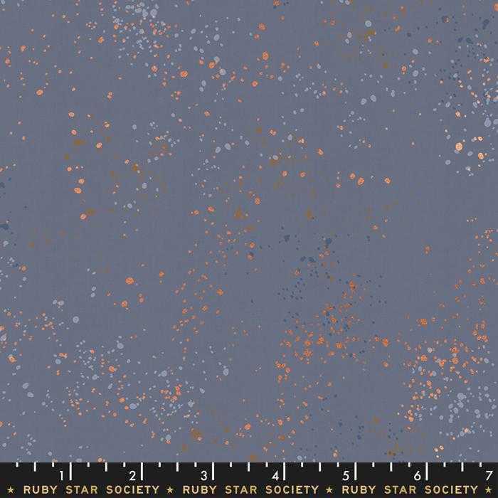Ruby Star Society Fabric - Speckled - Metallic Denim