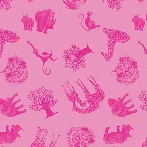 Benartex Fabric - Safari Adventure Pink DO NOT CATEGORIZE THESE ...