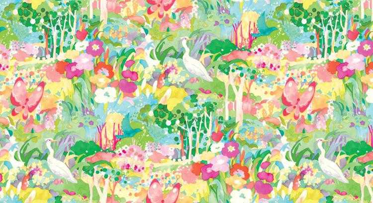 Moda Fabric - Whimsy Wonderland - Scenic Wonderland - Rainbow DO NOT ...