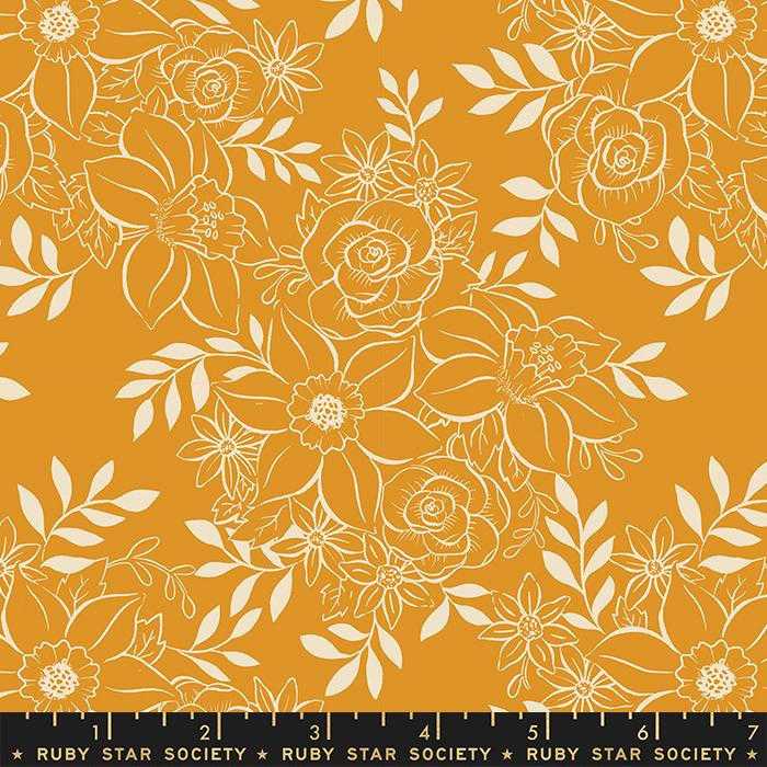 Ruby Star Society Fabric - Winterglow - First Bloom Honey DO NOT ...