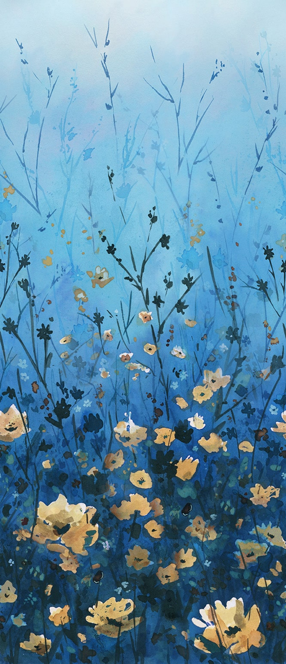 Studio E Fabrics - Behind Blue Eyes - Peacock Reaching Floral #8657-73