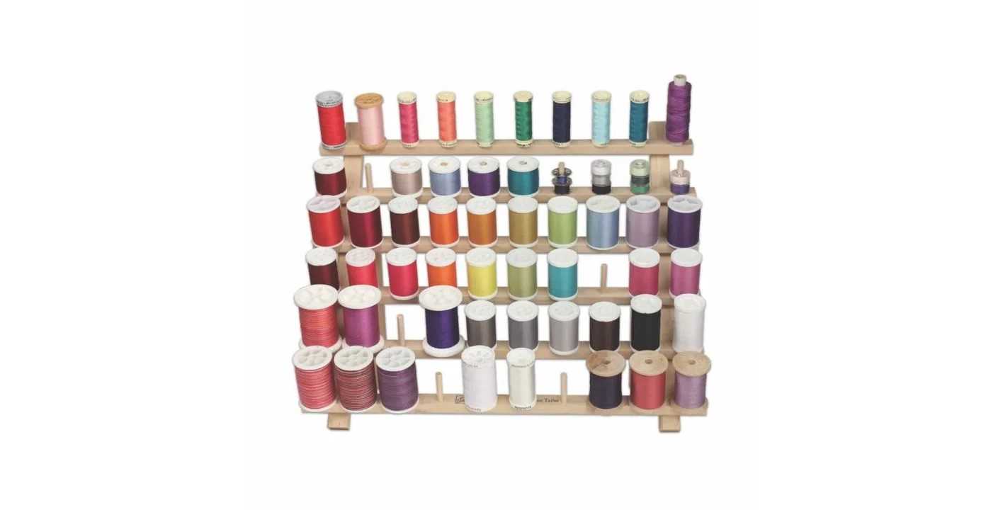 60 Spool Mini Wooden Thread Rack