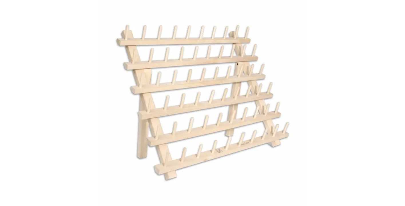 60 Spool Mini Wooden Thread Rack