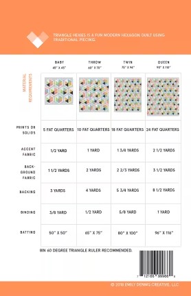 Triangle Hexies Quilt Pattern