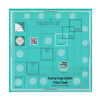 Creative Grids Curvy Log Cabin Trim Tool 8in Finished Blocks