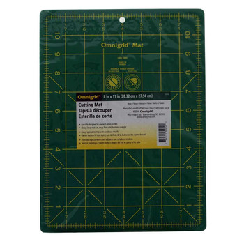 Omnigrid Cutting Mat Green w/ Yellow Grid 8-3/4in x 11-3/4in