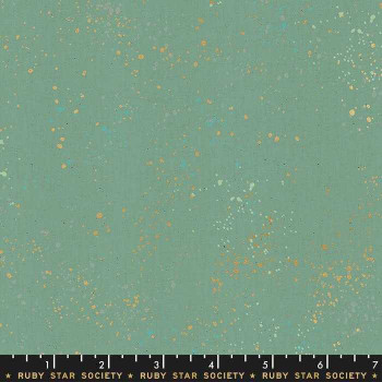 Ruby Star Society Fabric - Speckled - Metallic Soft Aqua