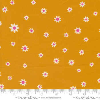 Maeve Small Floral Daisy Dot Golden - Moda Fabrics