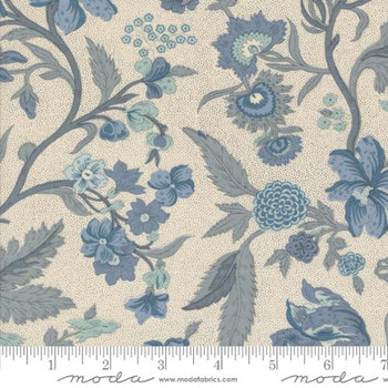 Sacre Bleu Large Floral Pearl French Blue - Moda Fabric 13970-13