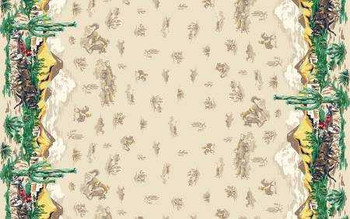 Michael Miller Fabric - Buckaroo - Tan Buckaroo Border #dcx12439-tanx