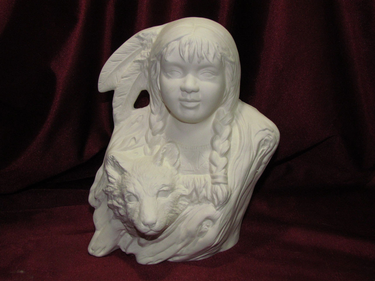 Ceramic Bisque Native American Angel Receiving The Spirit