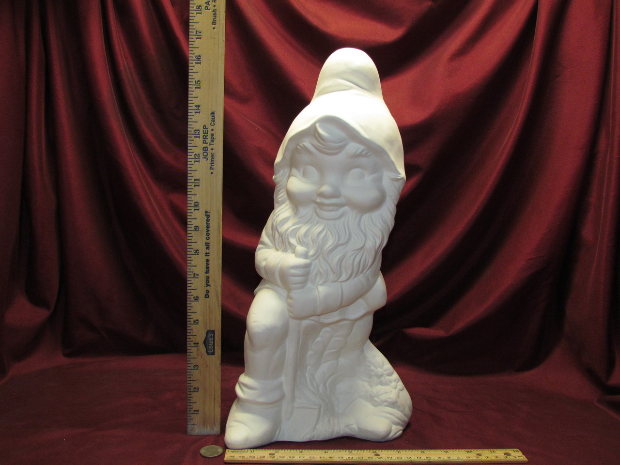Ceramic Bisque Large Gnome With A Shovel pyop unpainted ready to paint ...