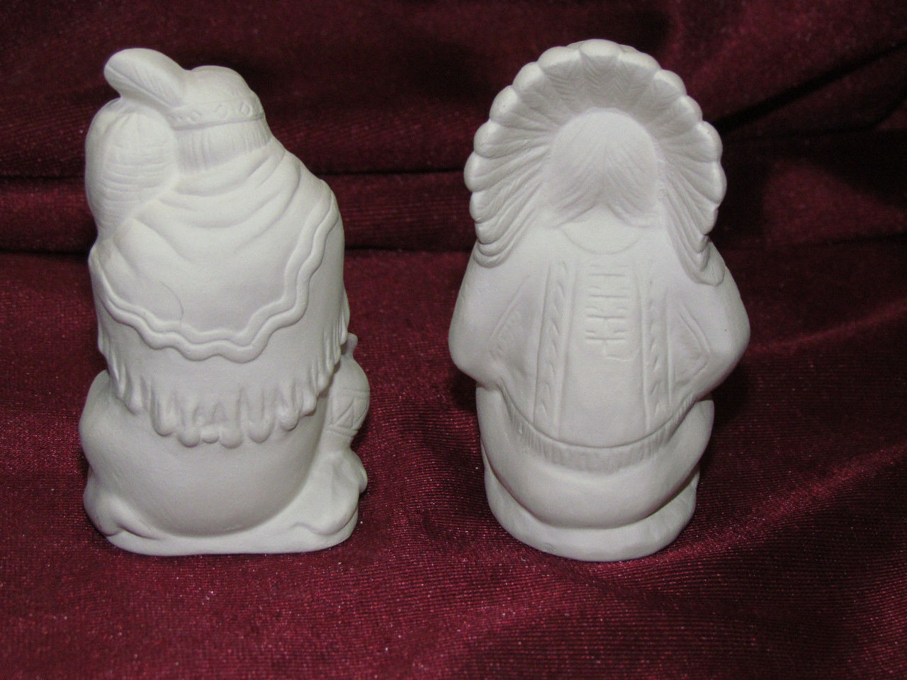 Ceramic Bisque Native American Small Couple - Fat Cat Ceramics