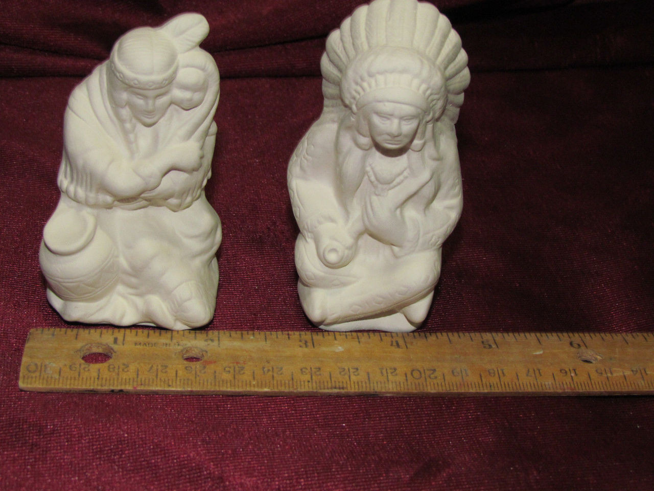Ceramic Bisque Native American Small Couple - Fat Cat Ceramics