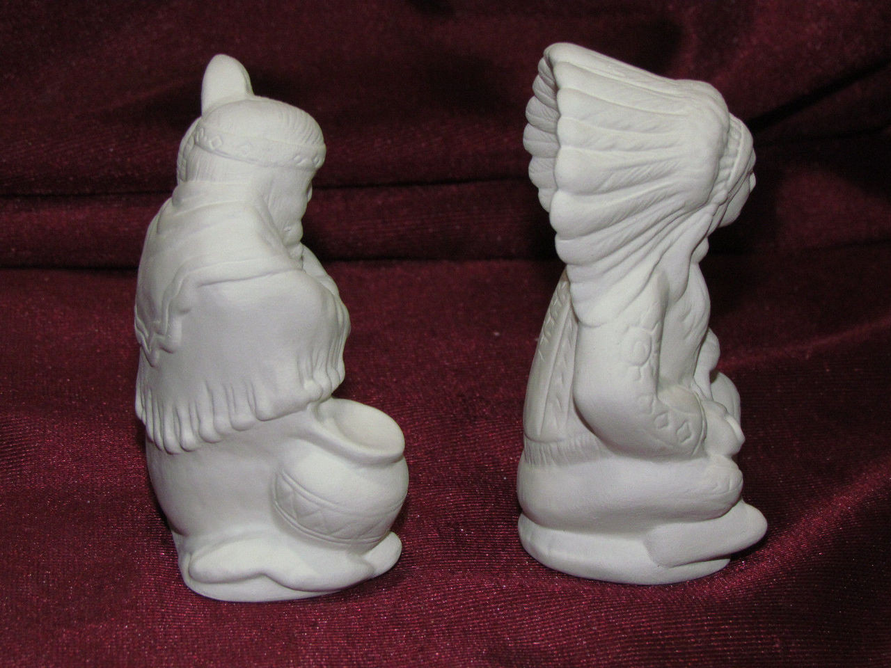 Ceramic Bisque Native American Small Couple - Fat Cat Ceramics