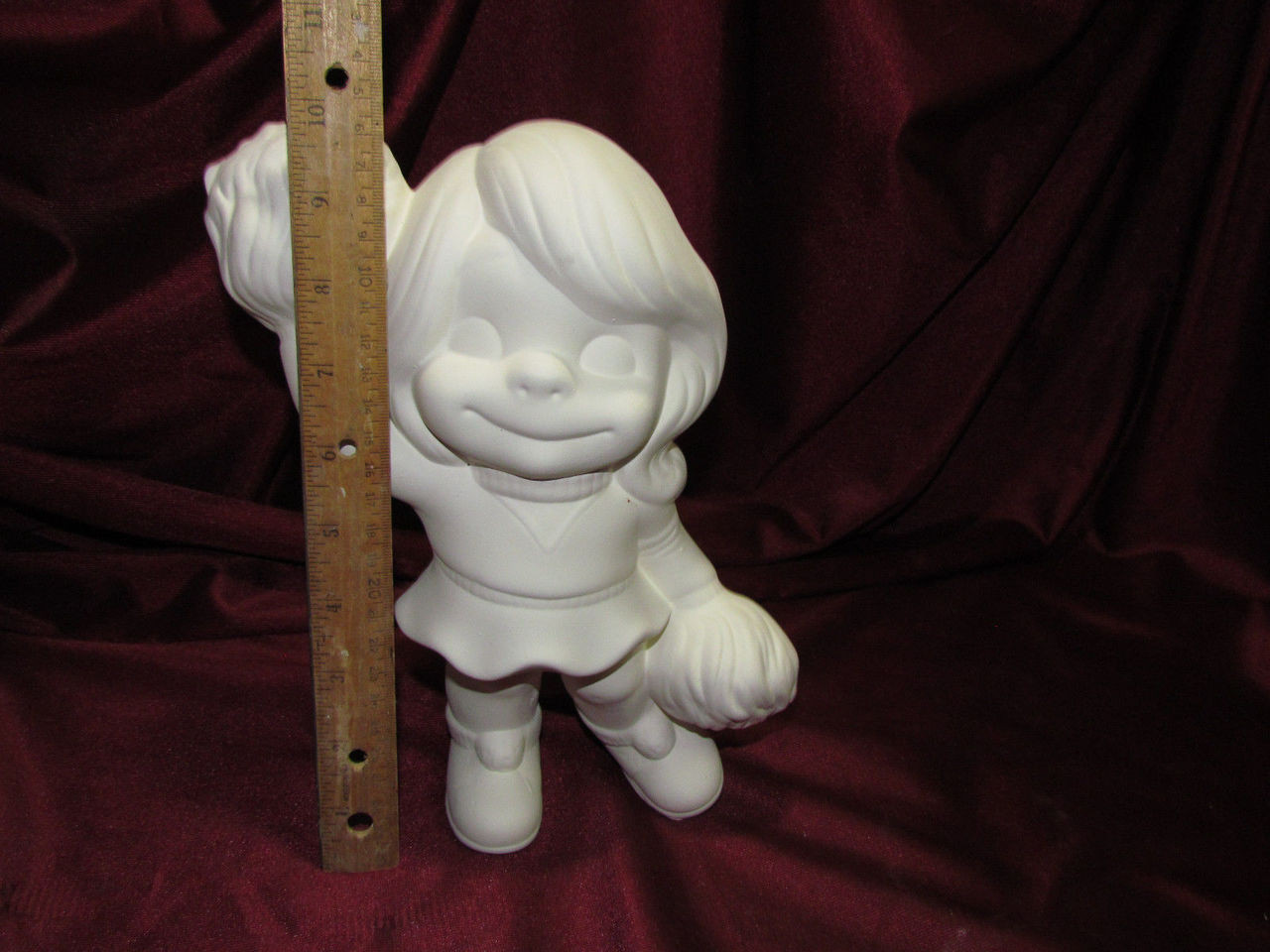 Ceramic Bisque Happy Smiley Figurine Cheerleader pyop unpainted ready ...