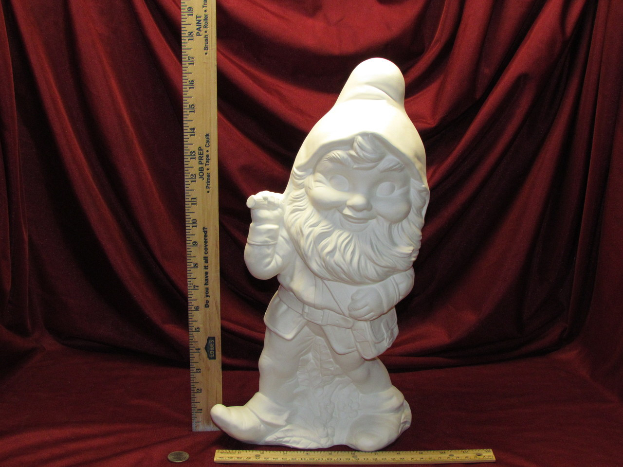 Ceramic Bisque Large Gnome With A Pick pyop unpainted ready to paint ...