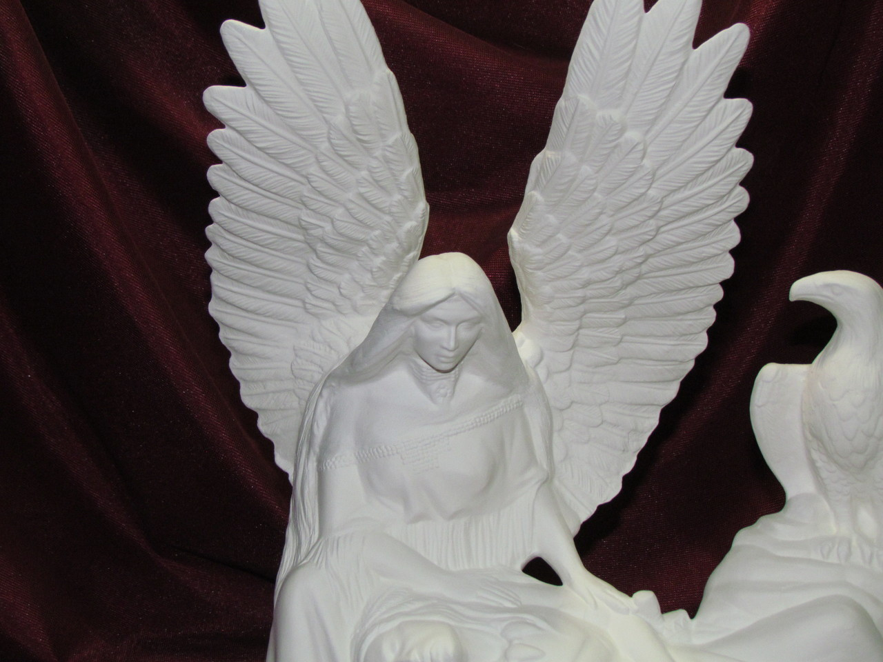 Ceramic Bisque Native American Angel of Compassion - Fat Cat Ceramics