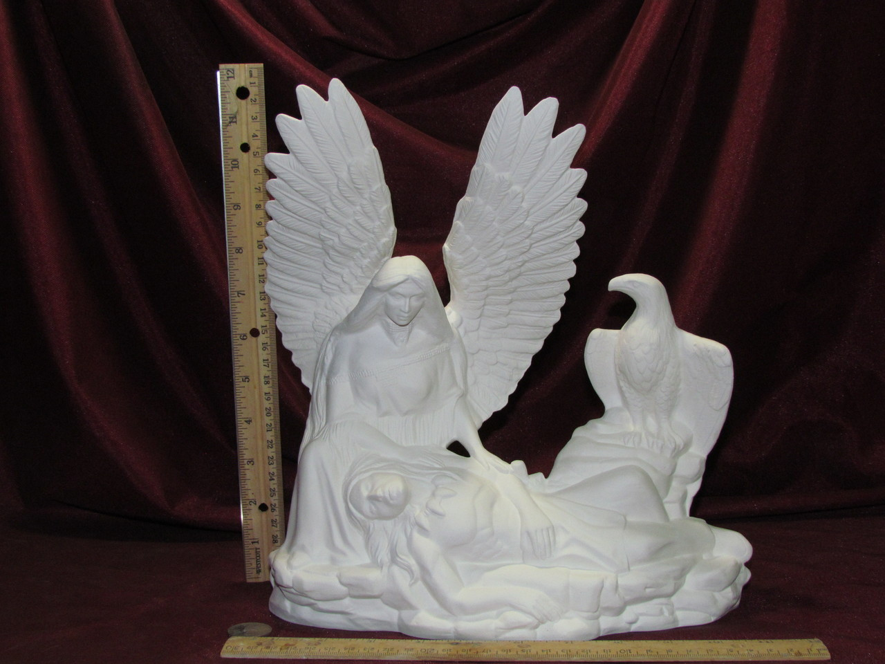 Ceramic Bisque Native American Angel of Compassion - Fat Cat Ceramics