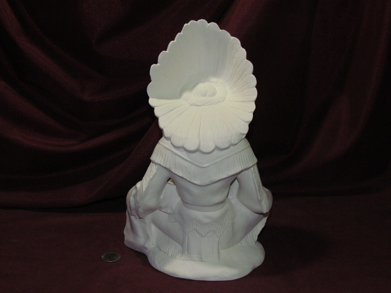 Ceramic Bisque Native American Medicine Man With Skull - Fat Cat Ceramics
