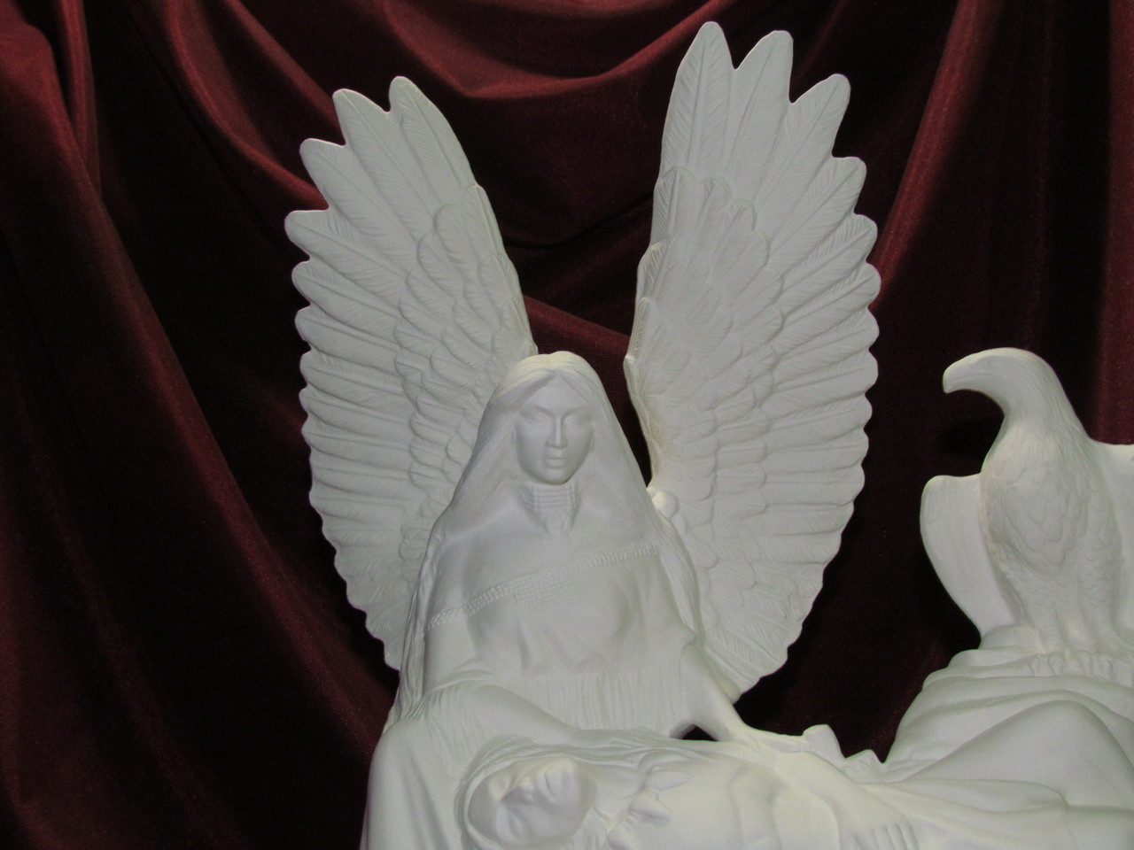 Ceramic Bisque Native American Angel of Compassion - Fat Cat Ceramics