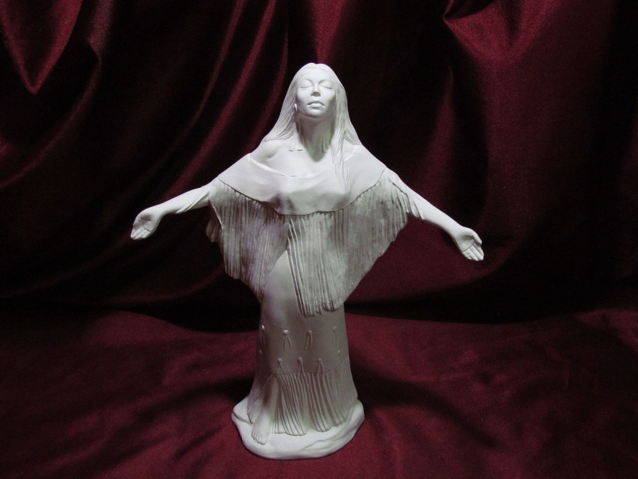 Ceramic Bisque Native American Angel Receiving The Spirit