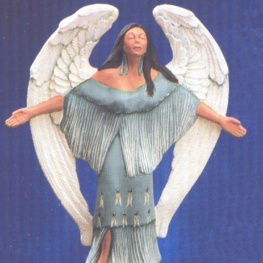 Ceramic Bisque Native American Angel Receiving The Spirit