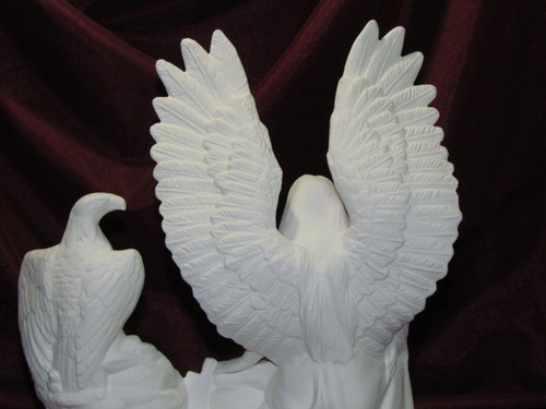 Ceramic Bisque Native American Angel of Compassion - Fat Cat Ceramics
