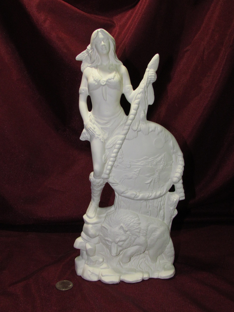 Ceramic Bisque Native American Angel Receiving The Spirit
