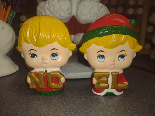 Small Noel Carolers ~ Hand Painted Bisque ~ Ready to Display - Fat Cat ...